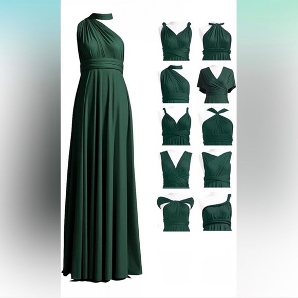 Dresses | Convertible Infinity Dress Multiway In Forest Green | Poshmark
